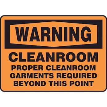Accuform MCLR506VP Safety Sign, Warning - Cleanroom, 10" x 14", Plastic ...