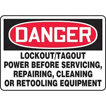 Accuform MLKT279VA Safety Sign, Danger Lockout Equipment Power Before ...