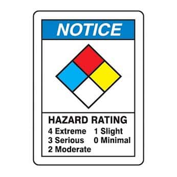 Accuform ZFD802VA NFPA Notice Hazard Rating, Sign Only, 14" X 10 ...