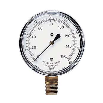 Ashcroft 14902.5 Dual Scale Low Pressure Gauge 0 to 10 H2O and 0 to 2.5 kPa