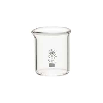 Borosil BG1000-5 Beaker, glass, low form, 5 mL, 12/pk from Cole-Parmer