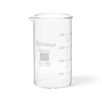 Borosil BG1060-500 Tall-Form Glass Beaker; 500 mL, 6/Pk from Cole-Parmer