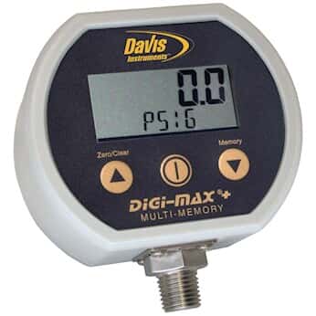 Cecomp Digital Pressure Gauge with 4 Memory Storage, 1/4" NPT(M); 30 ...