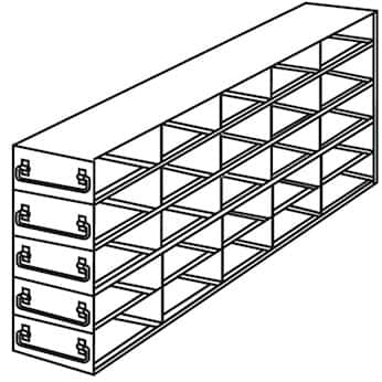 Cole-Parmer Upright Freezer Drawer Rack for Standard 2" Boxes, 5 x 6 ...