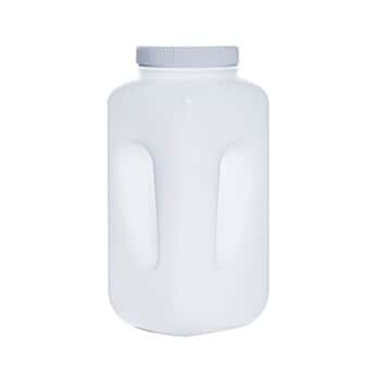 Always in Stock - Cole-Parmer Square Wide-Mouth Plastic Bottle, HDPE, 4000mL from Cole-Parmer