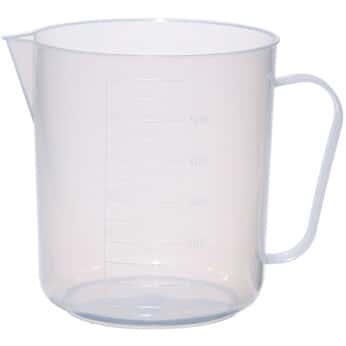 Cole-Parmer Plastic Beaker with Handle, Translucent PP, 500 mL, 5/pk ...