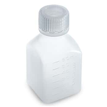 Cole-Parmer Autoclavable Media Bottles, Square Plastic, PPCO, 60 mL (2 ...