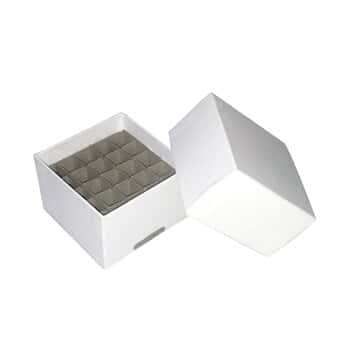 Cole-Parmer Cardboard Freezer Box, 3" x 3" x 2", with 25-Place Divider ...