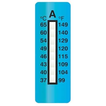 Cole-Parmer Irreversible 8-Point Vertical Temperature Label, 100-150F ...
