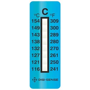 Cole-Parmer Irreversible 8-Point Vertical Temperature Label, 240-310F ...