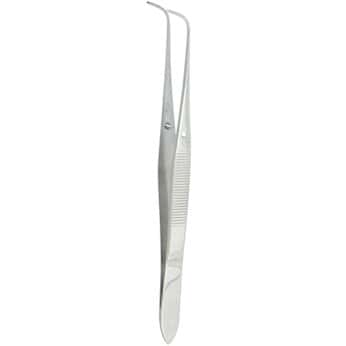 Cole-Parmer Premium Grade Iris Tissue Forceps, Full-Curved, 4" from ...