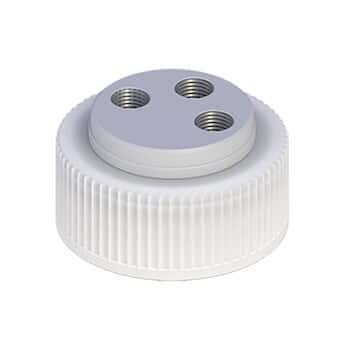Cole-Parmer VapLock™ Solvent Delivery Cap w/ 304 SS Port Thread Inserts ...