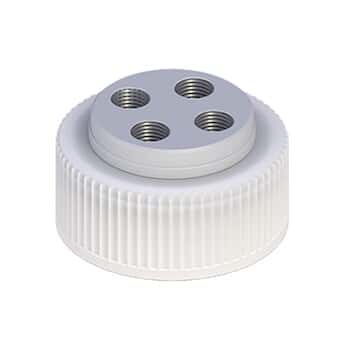 Cole-Parmer VapLock™ Solvent Delivery Cap w/ 304 SS Port Thread Inserts ...