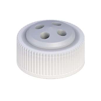 Cole-Parmer VapLock™ Solvent Delivery Cap, four 1/4"-28 ports, 38 mm ...