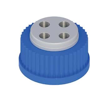 Cole-Parmer VapLock™ Solvent Delivery Cap w/ 304 SS Port Thread Inserts ...