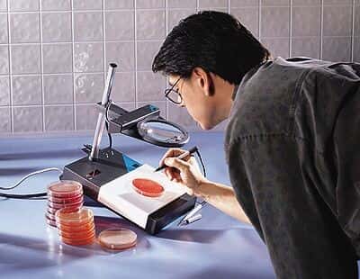 Colony counter, marker and metal pointer input, 120 mm dia magnifying ...