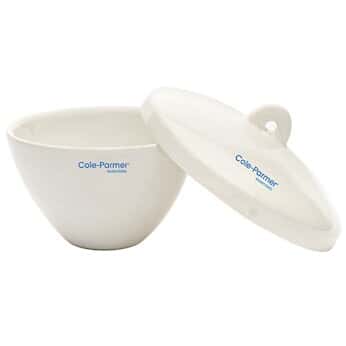 Cole-Parmer High-Form Crucible with Cover, Porcelain, 200 mL; 12/PK ...