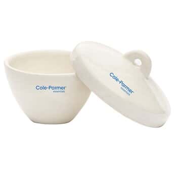 Cole-Parmer Wide-Form Crucible with Cover, Porcelain, 20 mL; 12/PK from ...