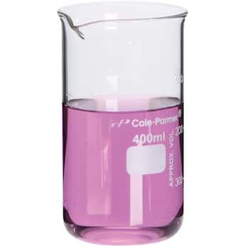 Cole-Parmer Tall-Form Berzelius Beaker, Glass, 400 mL; 6/Pk from Cole ...