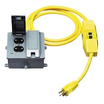 GFCI in-line quad box with standard U.S. three-prong plug, 6 ft from ...