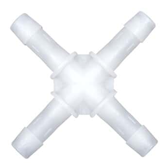Cole-Parmer Hose Barb Fitting, Cross Union, Natural Kynar®, Cleanroom ...