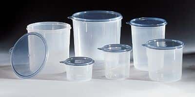 Round transparent polypropylene container, 72 oz from Cole-Parmer