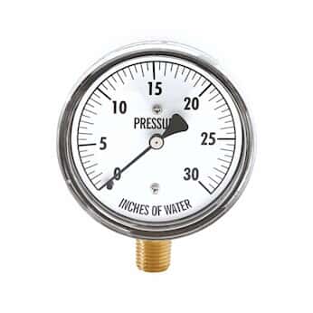 Cole Parmer Pressure Gauge 1 4 NPT M process connection 0 to 10 Water Column