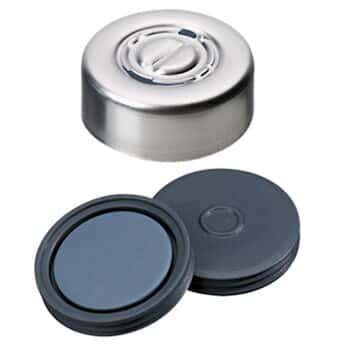 Cole-Parmer Silver Aluminum Crimp Cap w/Tear-Off, 20 mm Dia., Butyl ...