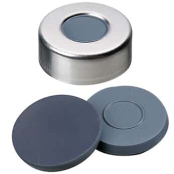 Cole-Parmer Silver Aluminum Crimp Cap, 20 mm Dia., Butyl/PTFE Septum w ...