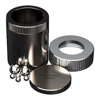 Cole-Parmer SamplePrep 8001 Grinding Vial Set, Hardened Steel, 65 mL; 1 ...