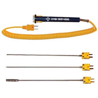 Digi-Sense Type K Detach Handle/Lock Probe Kit , 8" L, with Mini ...