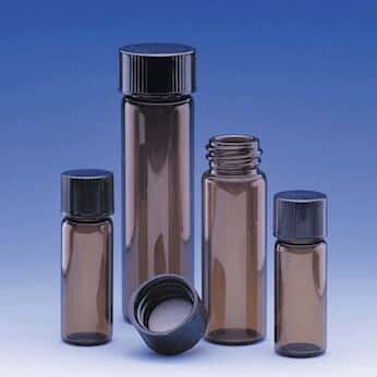 DWK Life Sciences (Wheaton) 224731 E-C Sample Vials, Amber Glass with Rubber-Lined Cap, 2 mL ...