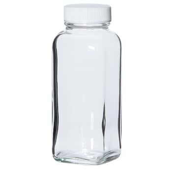 Environmental Express French Square Glass Bottle, Level 1, Clear, 125 ...
