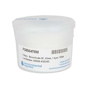 Environmental Express Raw Borosilicate Glass Fiber Filters, 1.5um, 142 ...