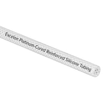 Excelon Braid-Reinforced Silicone Tubing, 0.500" ID x 0.800" OD; 25 Ft ...