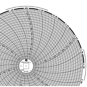 Graphic Controls 8" Circular Chart Recorder Paper, 0 to 500 Uniform ...