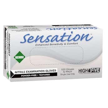 High Five Sensation Nitrile Glove, Large, 1000/cs from Cole-Parmer