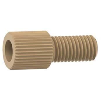 Idex Super Flangeless™ Nut, Standard Knurl, Natural PEEK, 1/32" or 1/16 ...