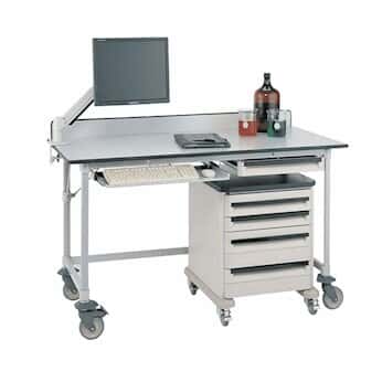 Metro Carts Mobile Lab Worktable with Microban Surface, 3-Sided, 30"D x ...
