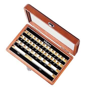 Mitutoyo Steel calibrating gauge block kit, 9 pieces from Cole-Parmer