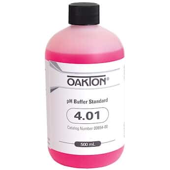 Oakton Traceable® pH CRM Buffer, Red, pH 4; 500 mL from Cole-Parmer India