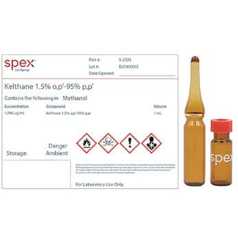 Spex CertiPrep S-2335 Kelthane 1.5% o,p’-95% p,p’, 1,000 µg/mL in ...