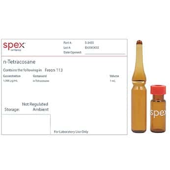 Spex CertiPrep S-3435 n-Tetracosane Organic Standard, 1,000 µg/mL; 1 mL ...