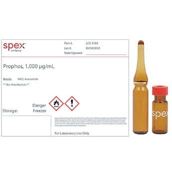 Spex CertiPrep LCS-3185 Prophos LC/MS Organic Standard, 1,000 µg/mL in ...