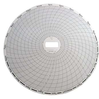 Supco CR1000-12 Chart Paper for 6" Circular Recorders; 24 hour, 250 to ...