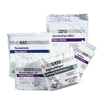 Texwipe TX1009 Low-Particulate Wipes, 9" x 9"; 150/bag from Cole-Parmer ...