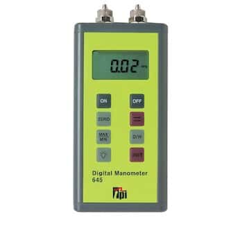 TPI 665 Digital Manometer with Dual Input, 7 Selectable Units of ...