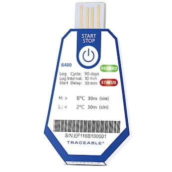 Traceable ONE™ Calibrated Single-Use USB Temperature Data Logger, 90 ...