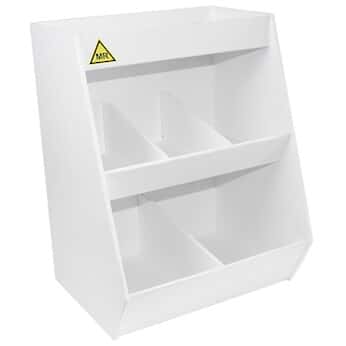 TrippNT MRI Lab Storage Shelf with 5 Bins, White from Cole-Parmer India