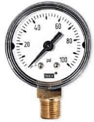 Wika 111.12 2 2" Standard Pressure Gauge, 0 to 100 psi, Back Mount from Cole-Parmer